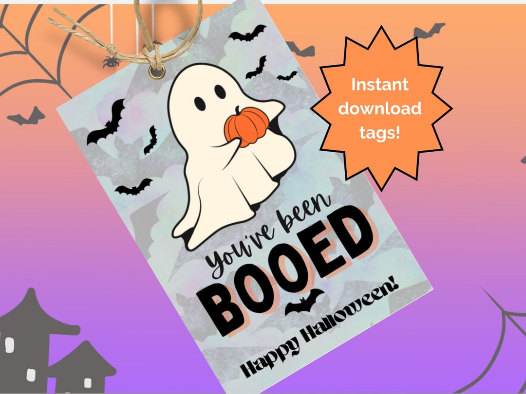 You've Been Booed Gift Tag Printable, Instant Download Halloween Tags ...