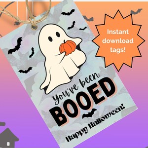 You've Been Booed Gift Tag Printable, Instant Download Halloween Tags ...