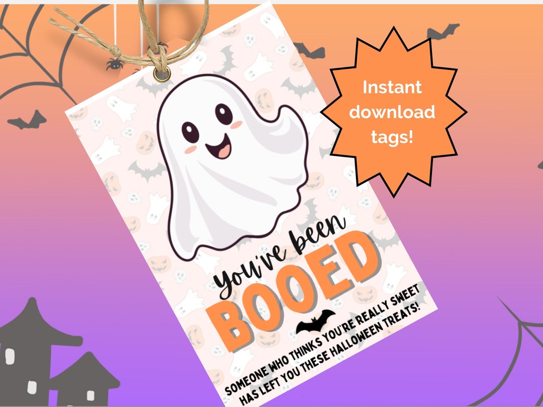 You've Been Booed Gift Tag Printable, Instant Download Halloween Tag ...