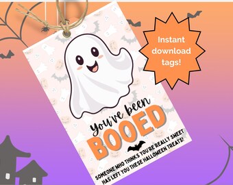 You've Been Booed Gift Tag Printable, Instant Download Halloween Tags ...