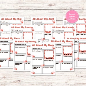 All About My Mom, Mother's Day Printable, INSTANT DOWNLOAD, Mother's ...
