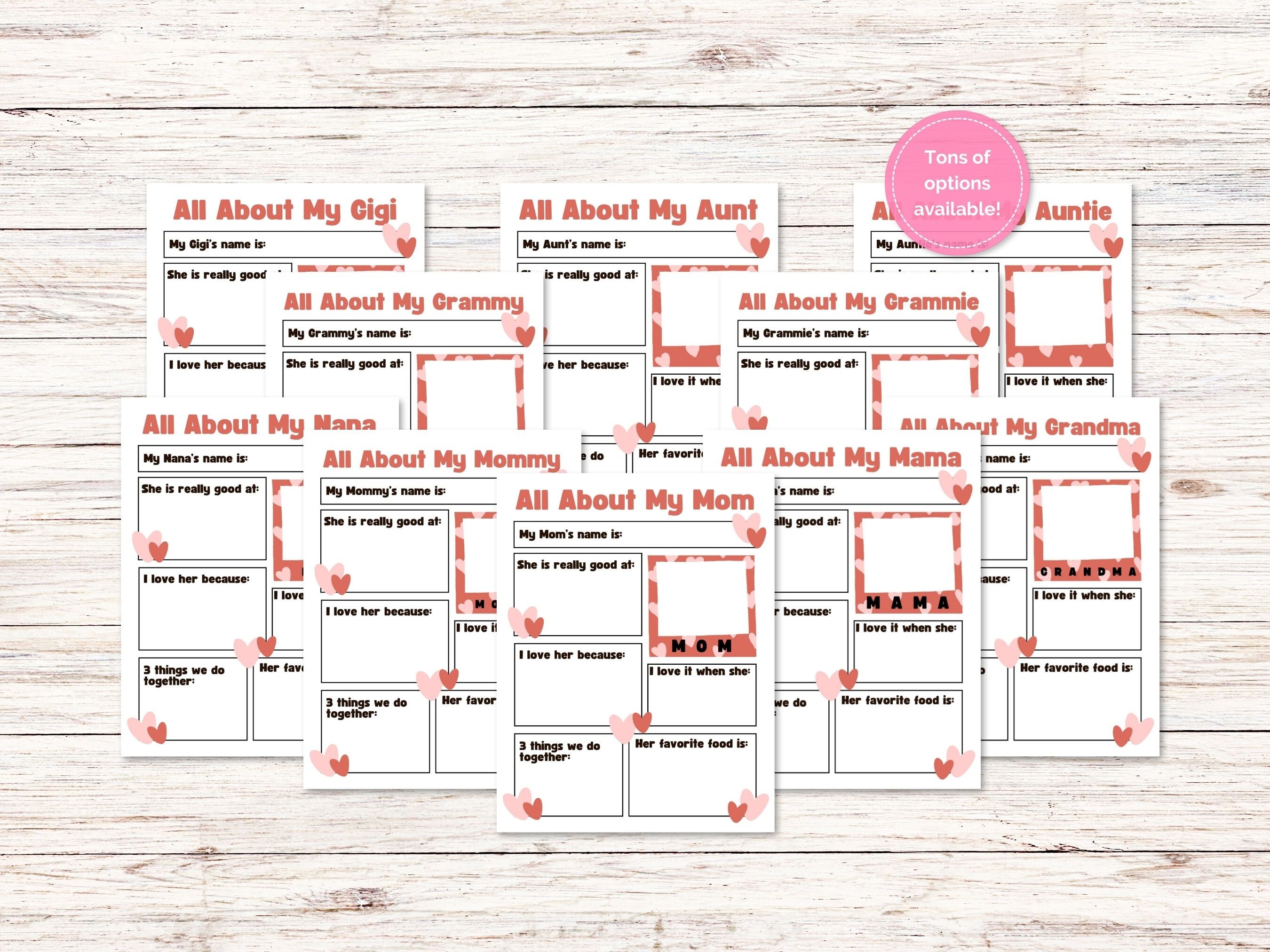 All About My Mom, Mother's Day Printable, INSTANT DOWNLOAD, Mother's ...