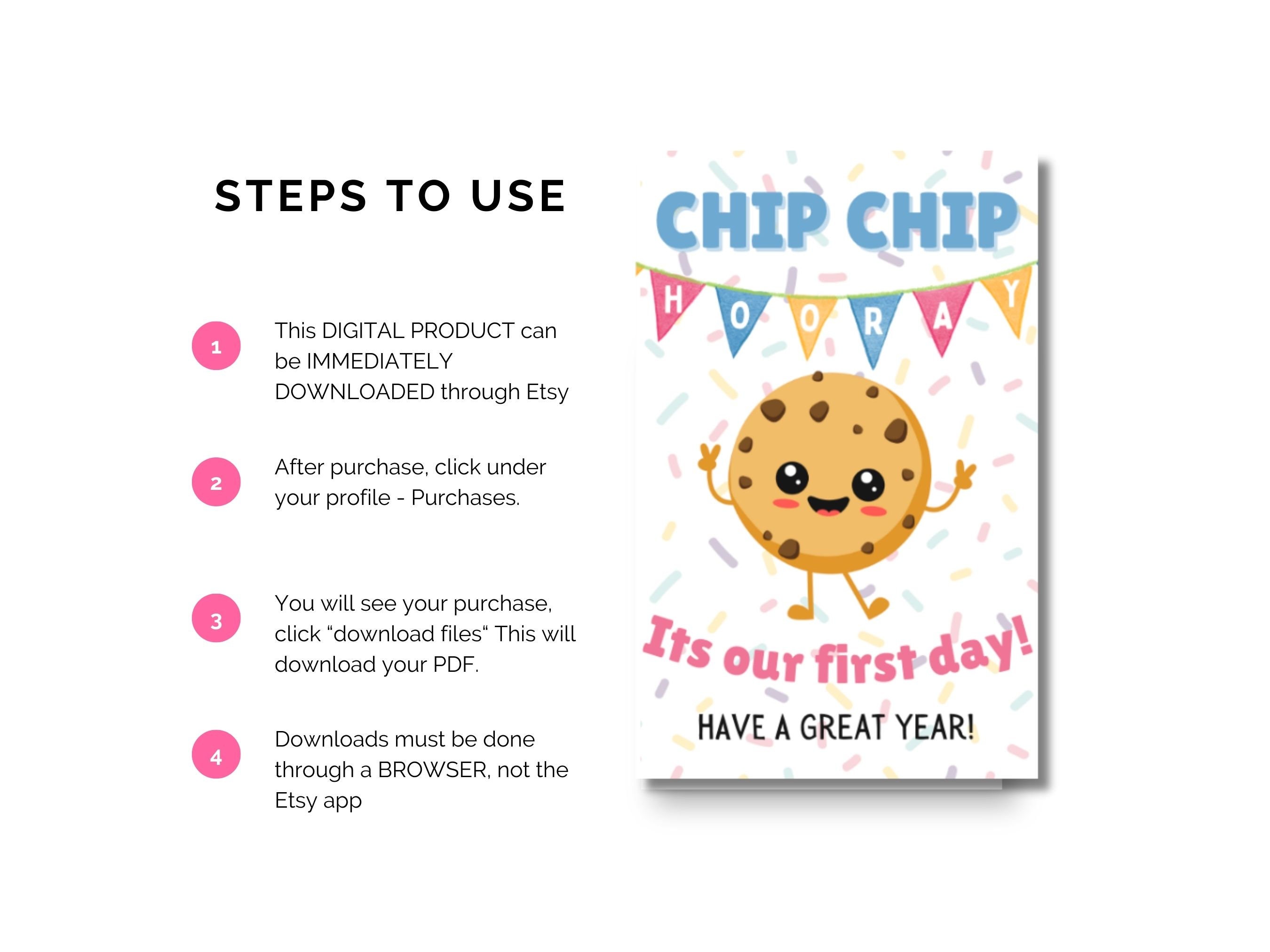 Chip Chip Hooray First Day of School Tag, First Day of School Year ...