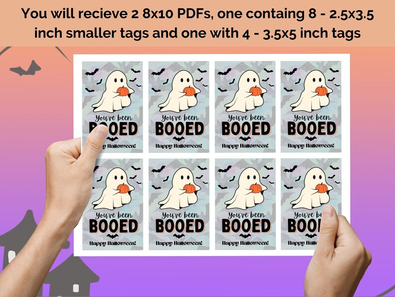 You've Been Booed Gift Tag Printable, Instant Download Halloween Tags ...