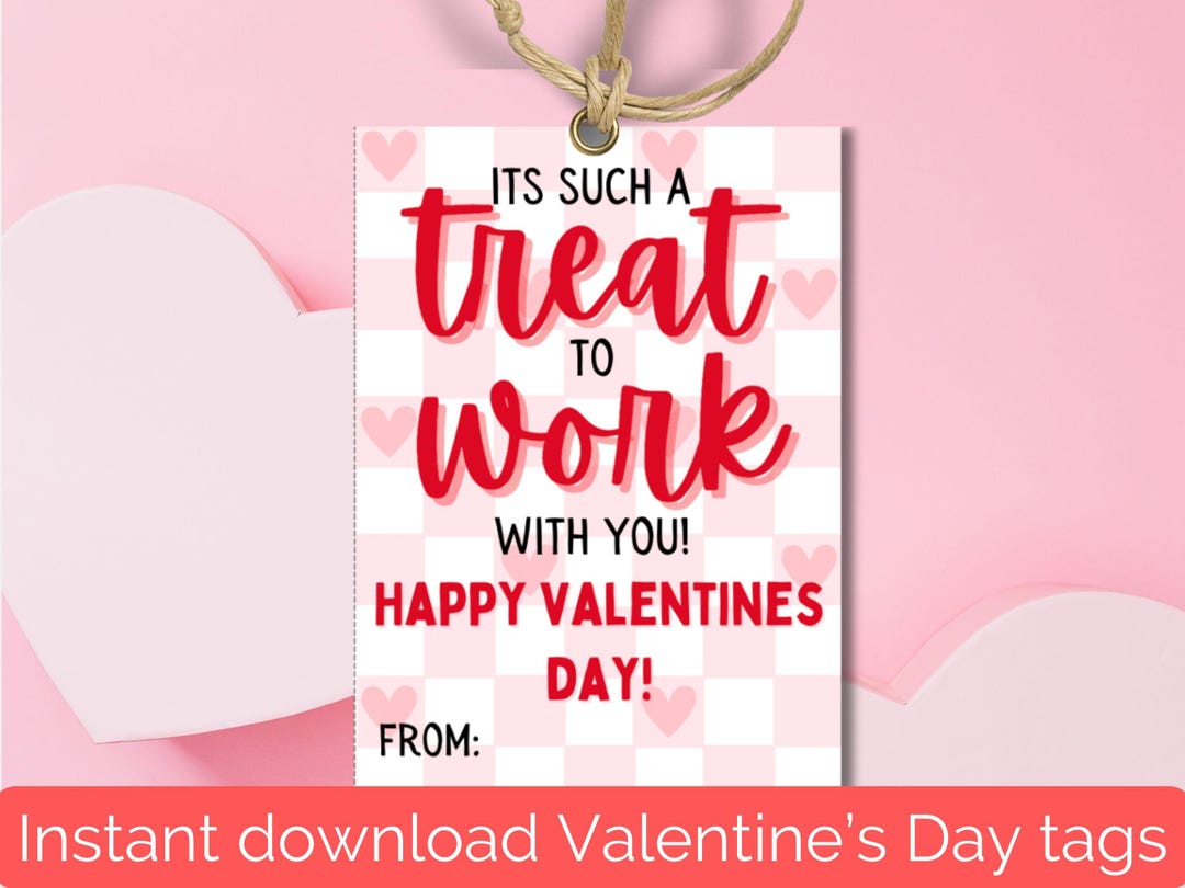It's Such a Treat to Work With You Valentines Day Tags, Coworker ...