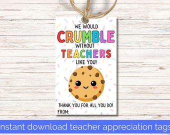Volunteer Appreciation Printable Gift Tag, Volunteer Thank You Cookie ...