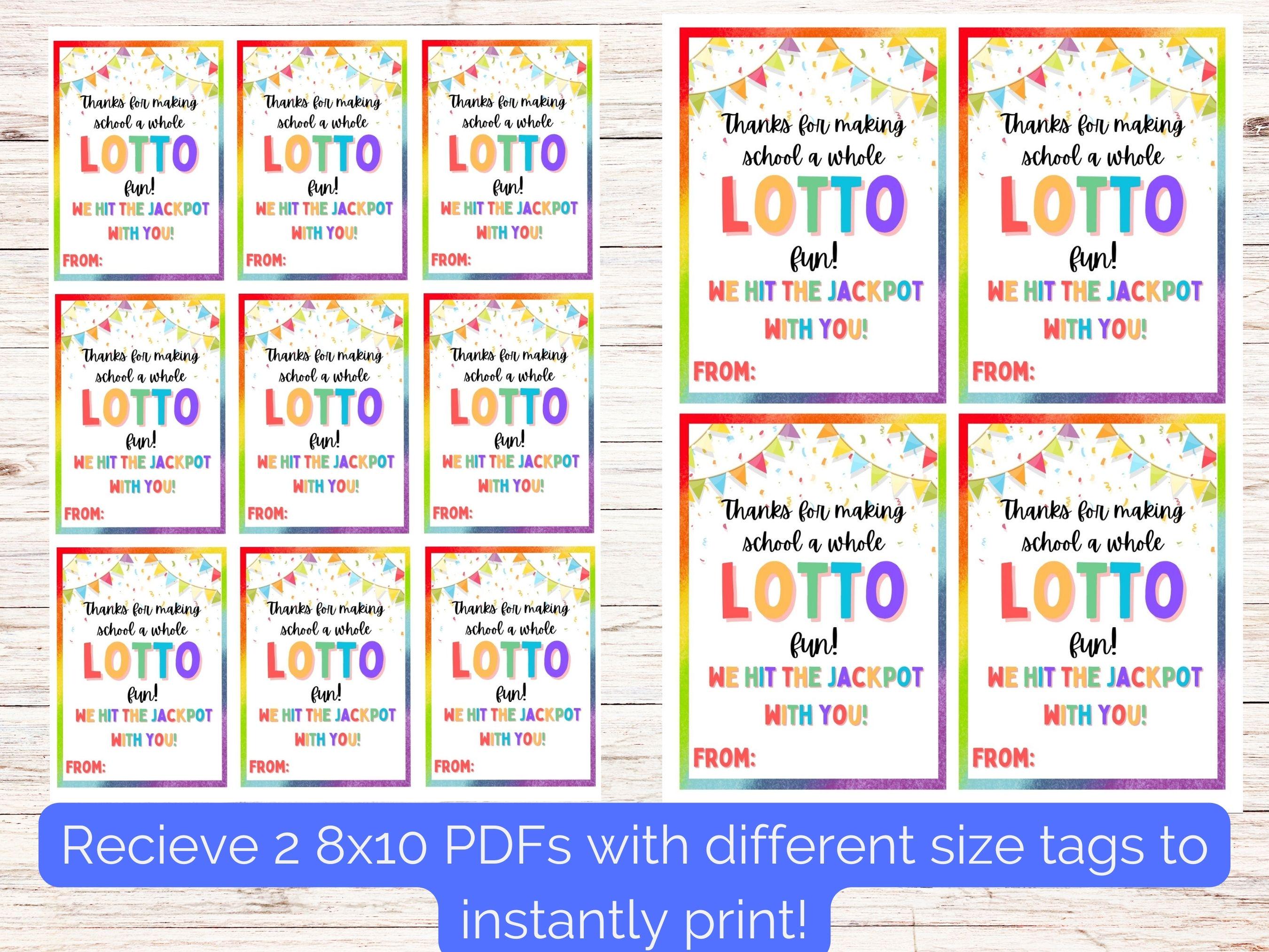 Teacher Appreciation Lottery Printable Gift Tag, Thanks for Making ...