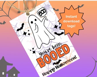 You've Been Booed Gift Tag Printable, Instant Download Halloween Tags ...