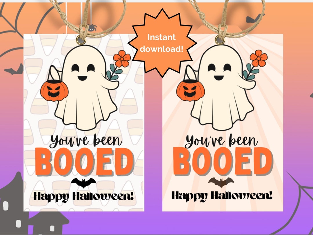 You've Been Booed Gift Tag Printable, Instant Download Halloween Tags ...