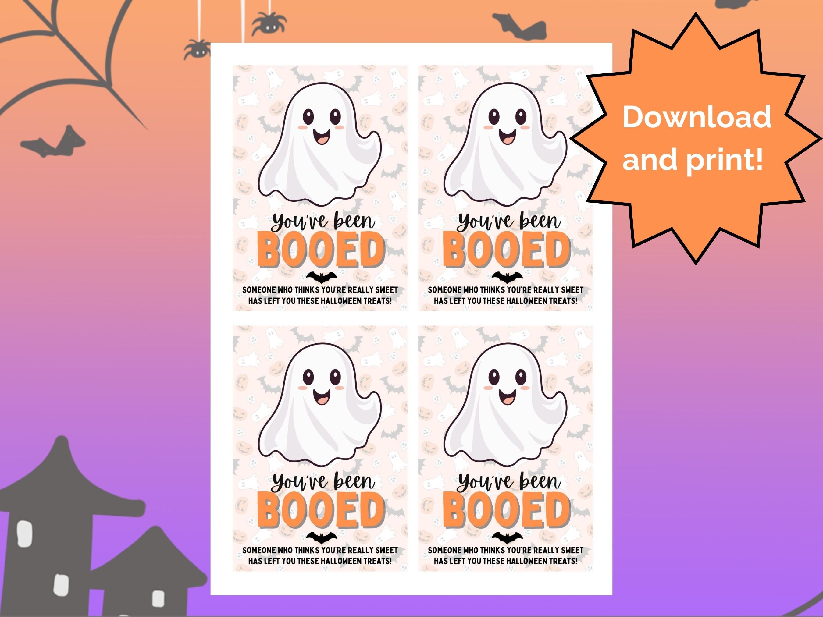 You've Been Booed Gift Tag Printable, Instant Download Halloween Tag ...