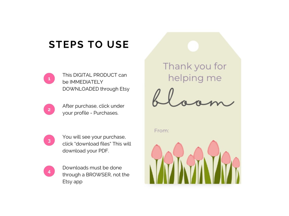 Teacher Appreciation Favor Tag, Printable Floral Thank You Tags, Thank ...