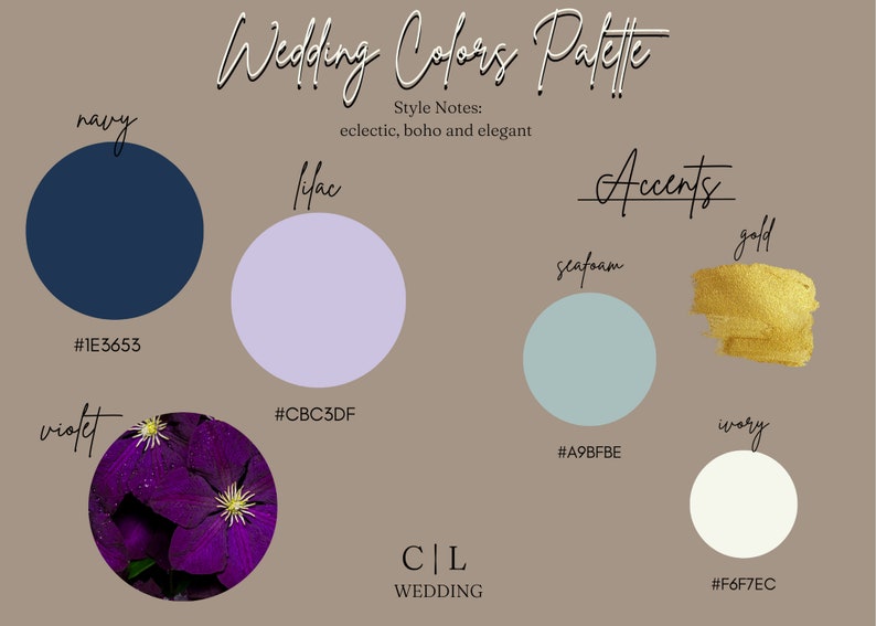 Wedding Colors Palette Template | Customizable | Downloadable File - Etsy