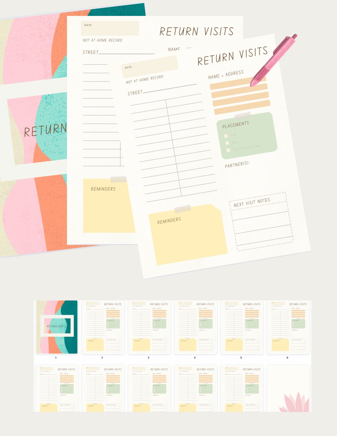 Return Visit Book | Not at Home Notebook, JW, Aesthetically Pleasing ...