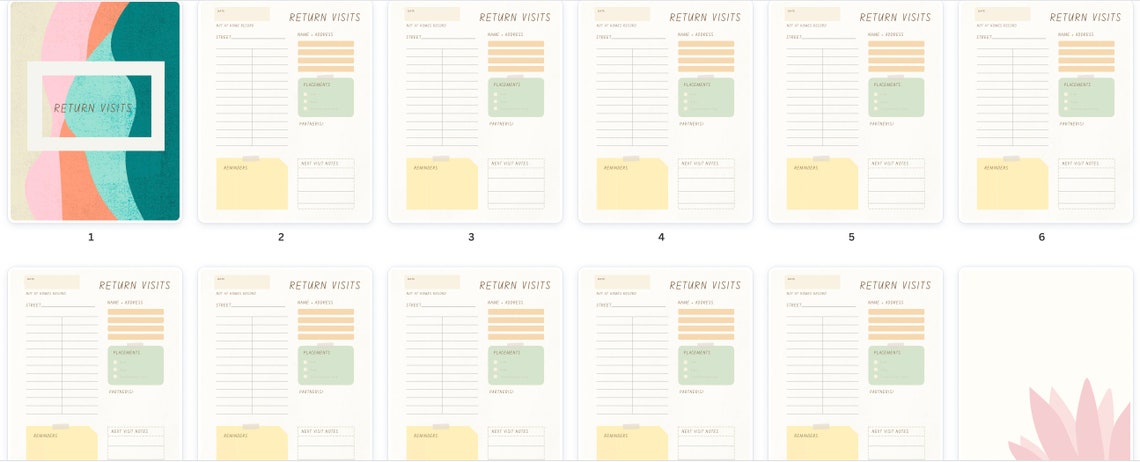 Return Visit Book | Not at Home Notebook, JW, Aesthetically Pleasing ...