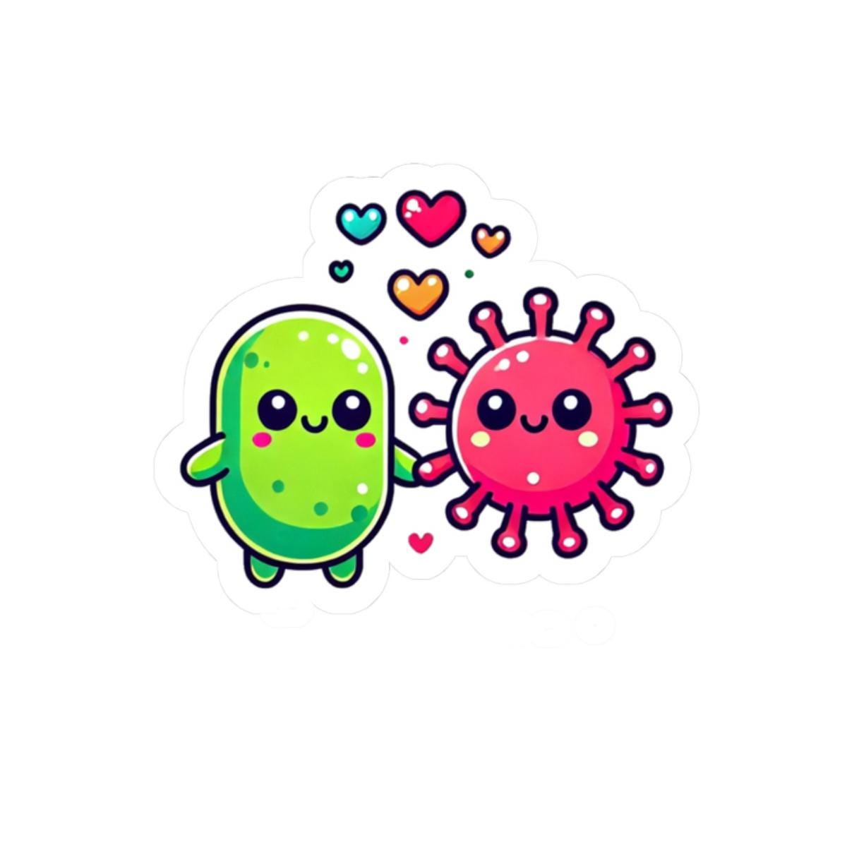 Cute Bacteria and Virus Sticker - Etsy
