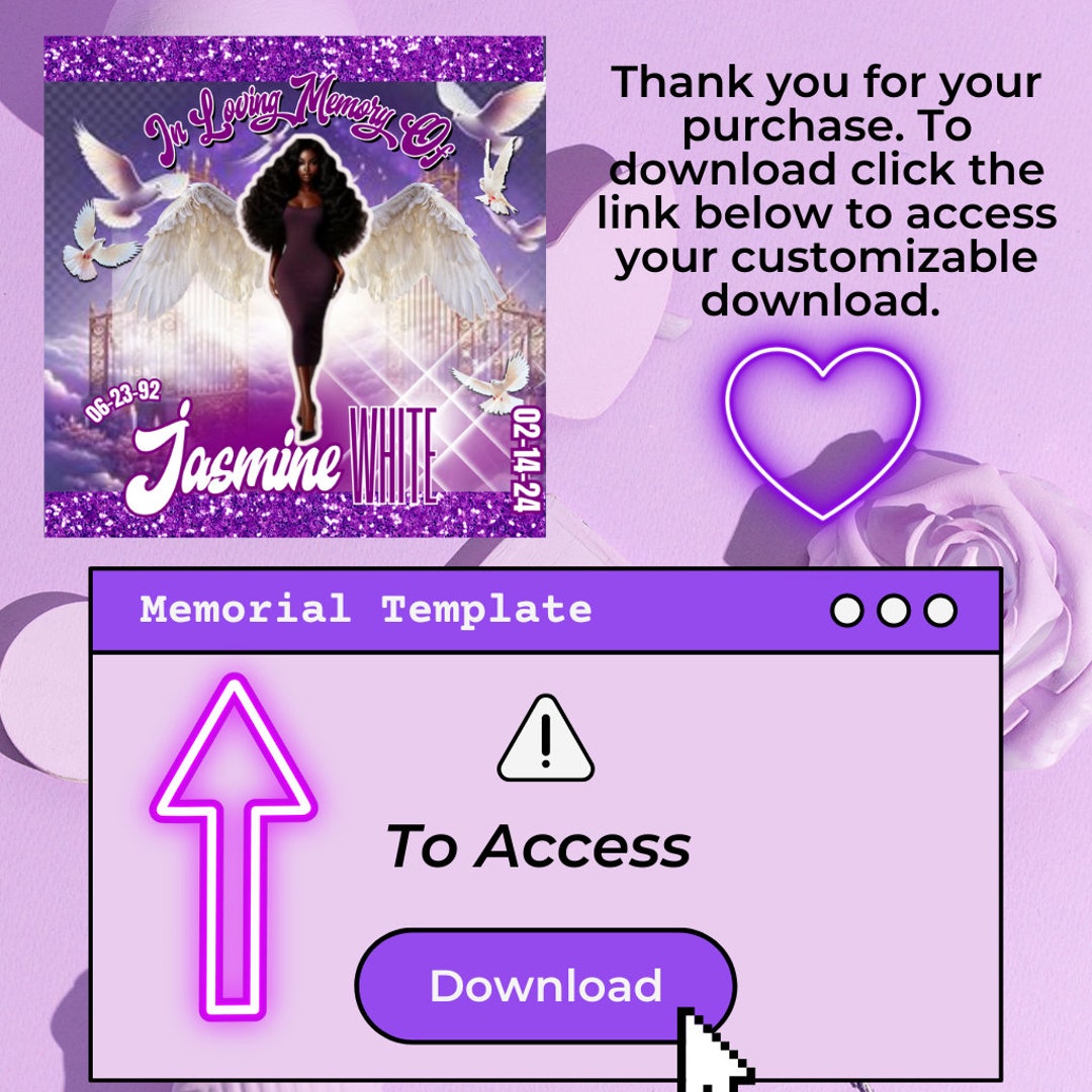 Memorial Editable Template - Etsy
