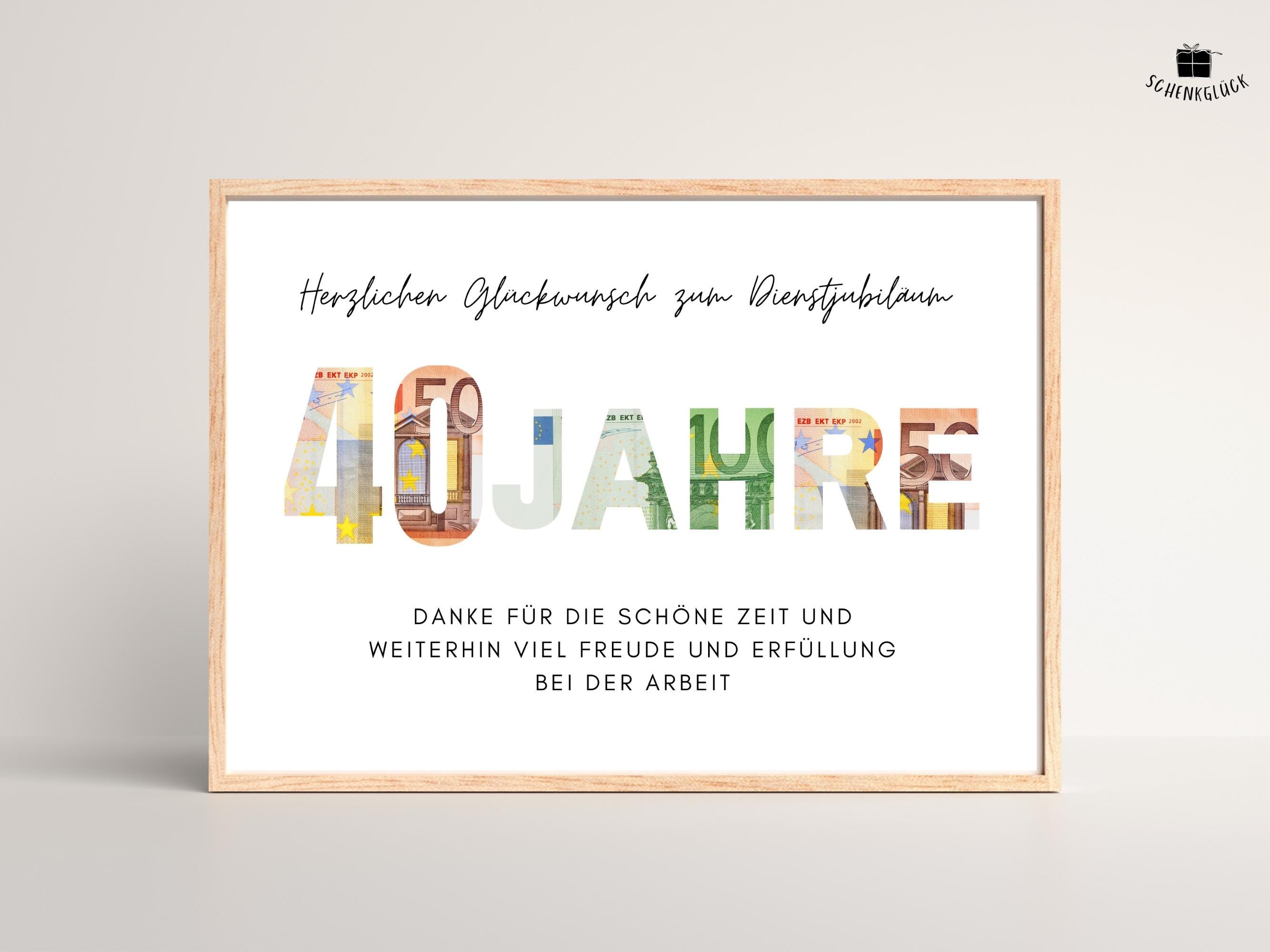 Cash Gift for 40 Years of Service, Available for Immediate Printing ...