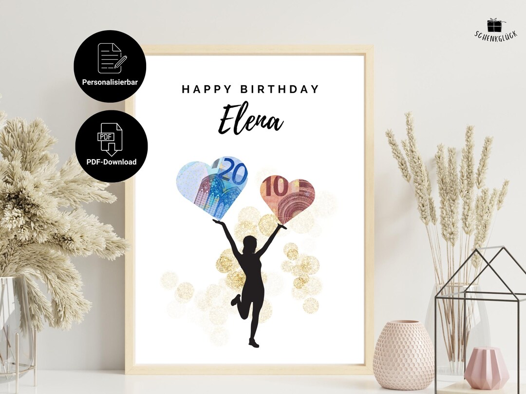 Personalizable Cash Gift for a Woman's Birthday | Gift for a Friend or ...