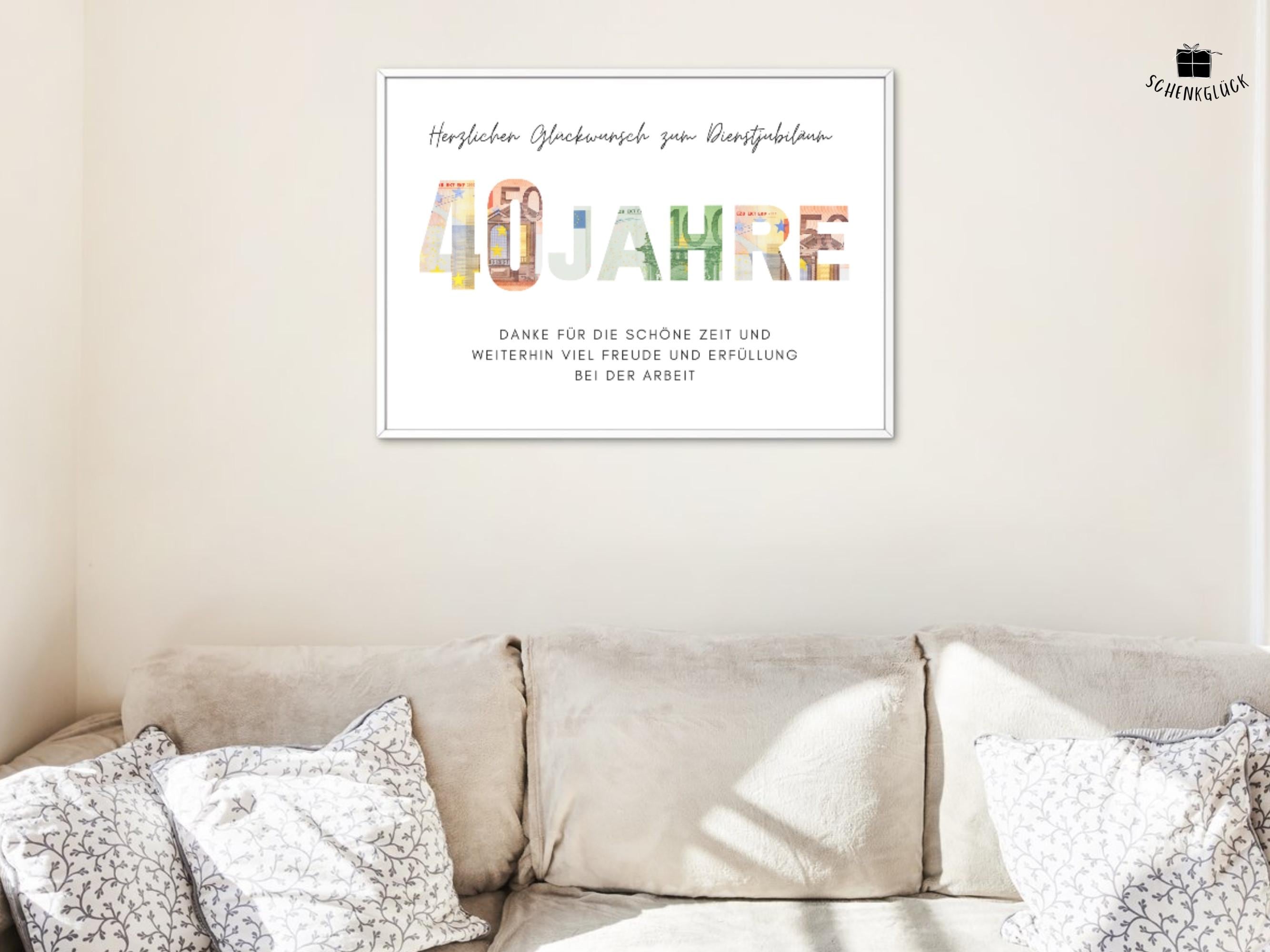 Cash Gift for 40 Years of Service, Available for Immediate Printing ...
