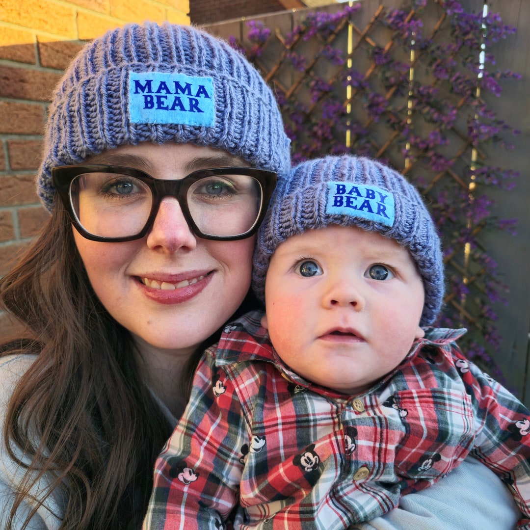 Matching Hat Set Handknit Adult and Child Mummy and Me Hat Customised ...