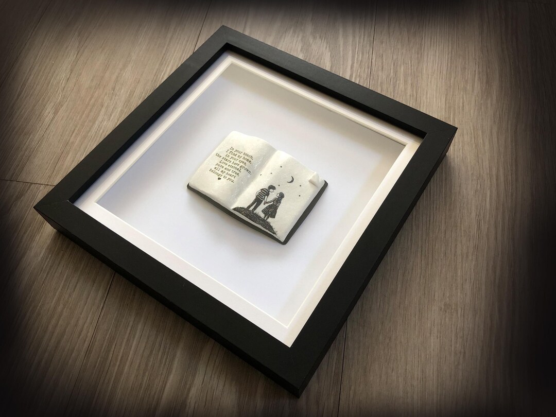Romantic Mini Poem Book Wall Sculpture / Framed Love Poem / Custom Gift ...