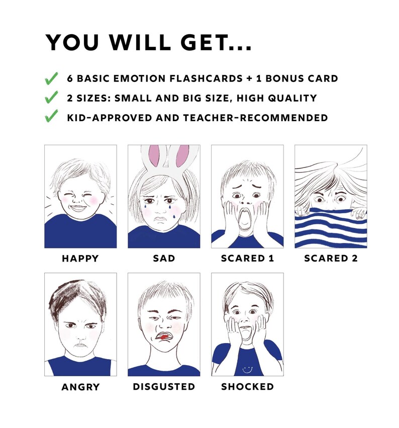 Printable Emotion Flashcards for Kids, Emotional Learning, Feelings ...