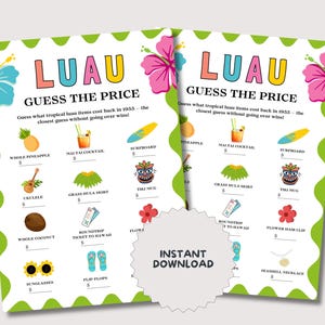 Luau Trivia Game, Luau Party Games Quiz, Printable Aloha Party Games ...