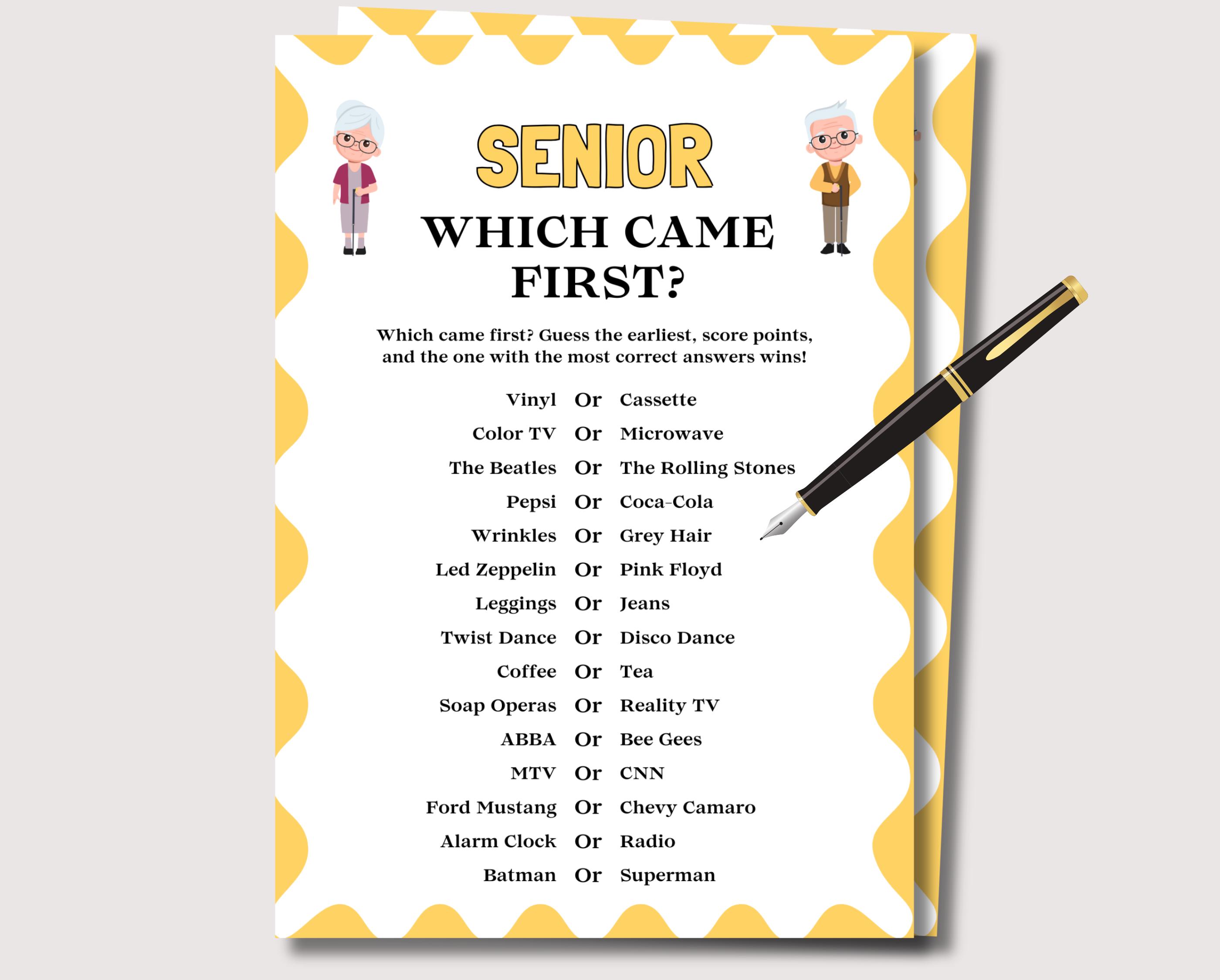 Game for Senior Citizens, Game for Elderly Icebreaker Games, Elderly ...