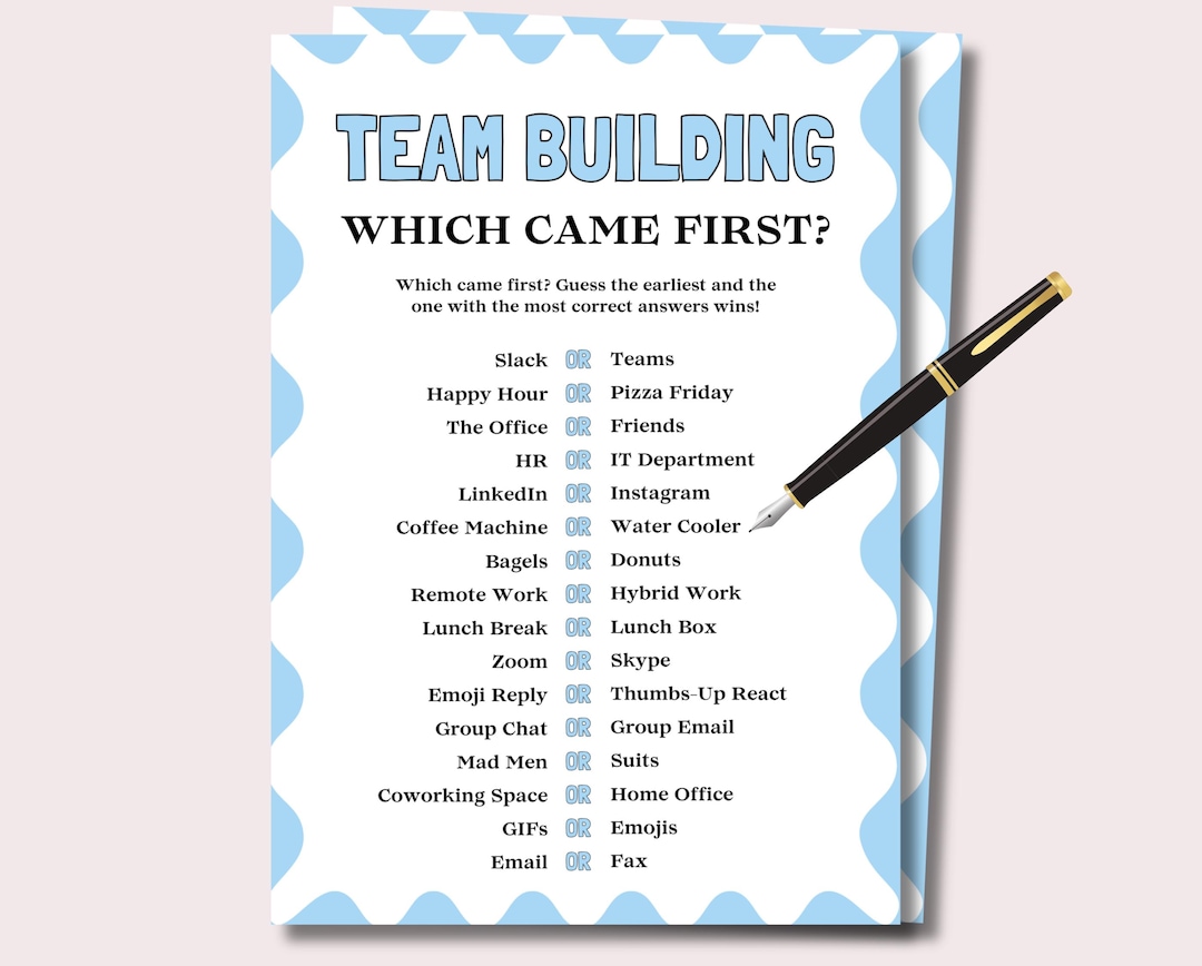 Team Building Which Came First Game, Team Building Activities for ...