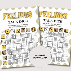 Feelings Talk Dice Game, Mental Health Game for Adults and Kids ...