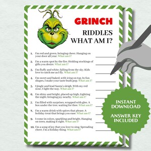 Christmas Riddles Who Am I Game for Kids Adults, Holiday Office Party ...