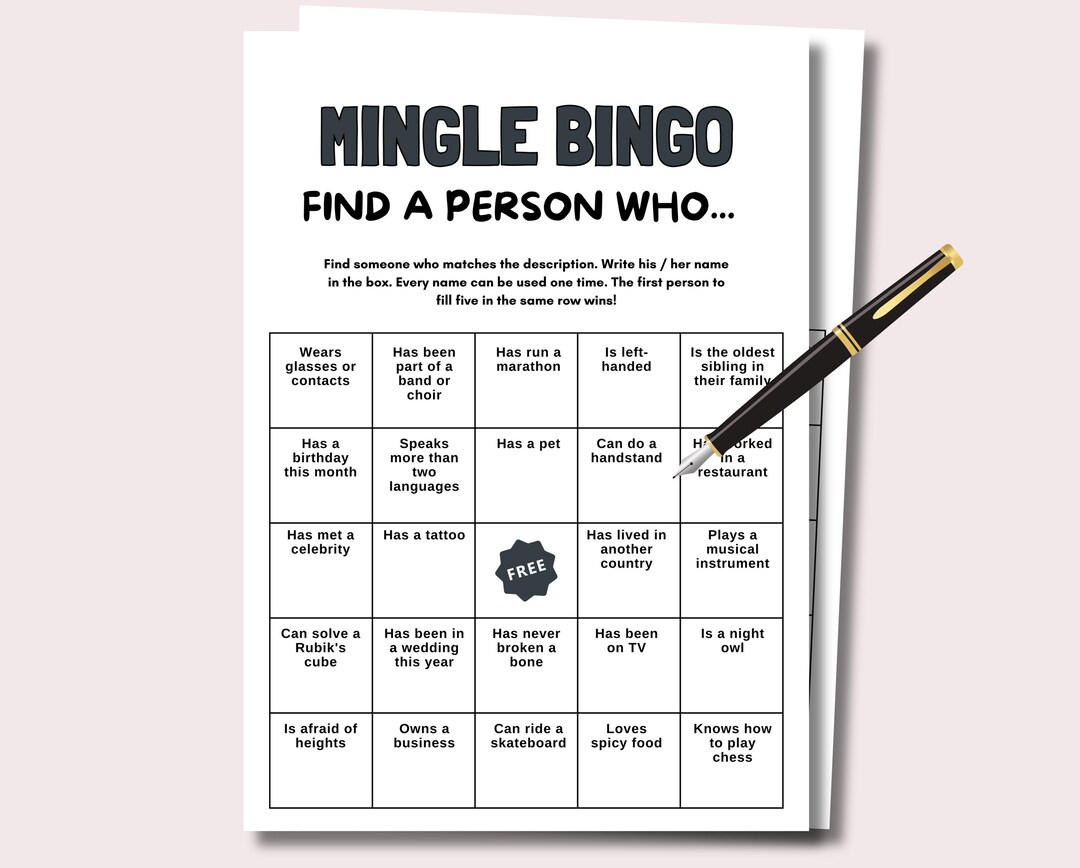Mix and Mingle Bingo, Coworker Bingo Getting to Know You, Workplace ...