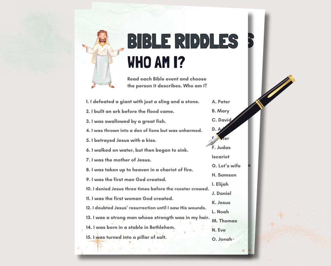 Bible Games Bible Riddles, Bible Study Games, Bible Trivia Game ...