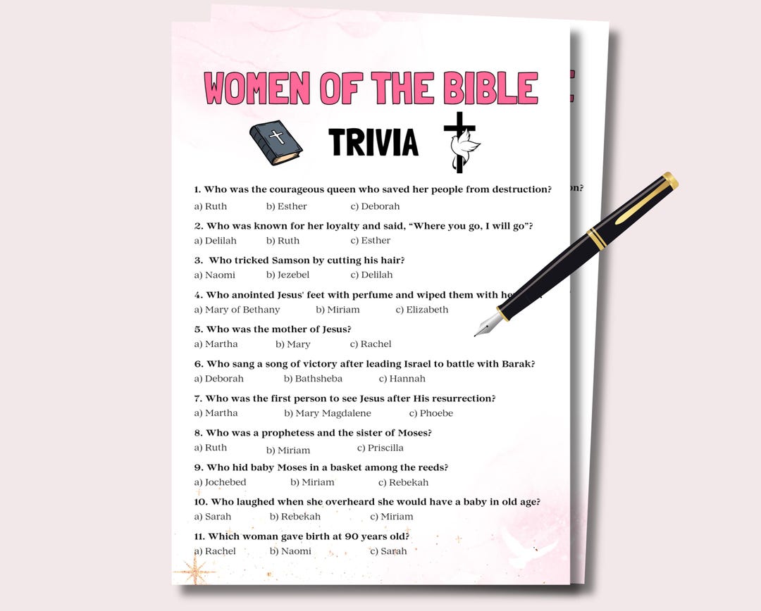 Womens Ministry Games, Women of the Bible Trivia Game Printable, Bible ...
