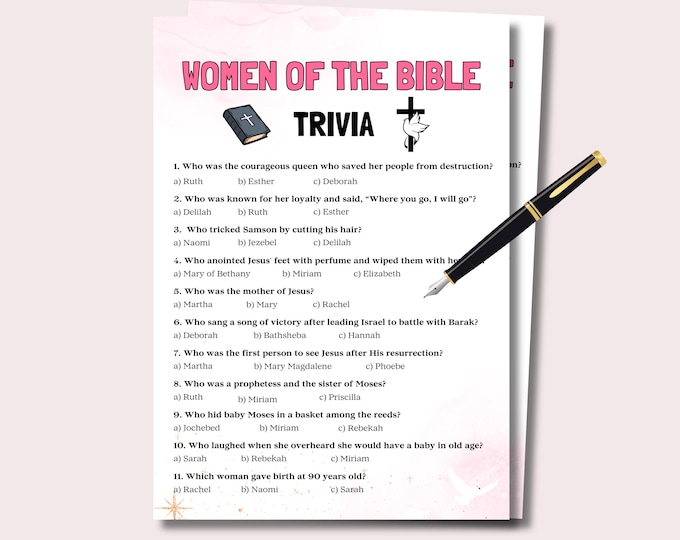 Womens Ministry Games, Women of the Bible Trivia Game Printable, Bible ...