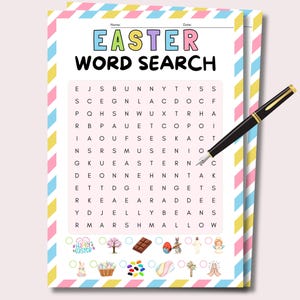Easter Games, Easter Word Search, Printable Easter Activity for Kids ...