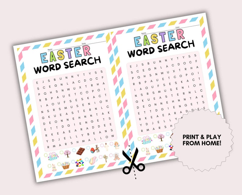 Easter Games, Easter Word Search, Printable Easter Activity for Kids ...