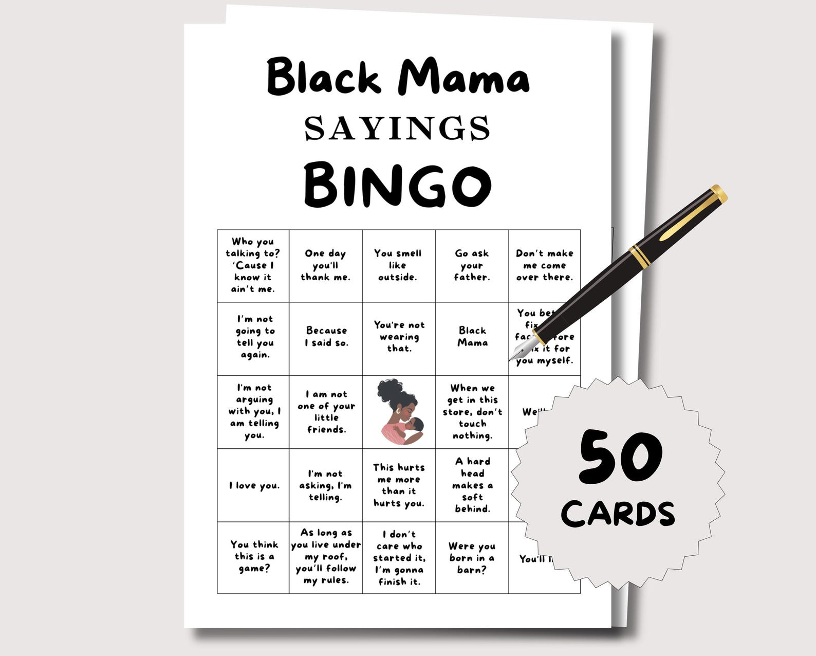 Black Mama Sayings Game Bingo Black Mama Saying, Black Momma Sayings ...