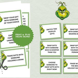 Grinch Party Gift Exchange Game, Christmas Pass the Present Game ...