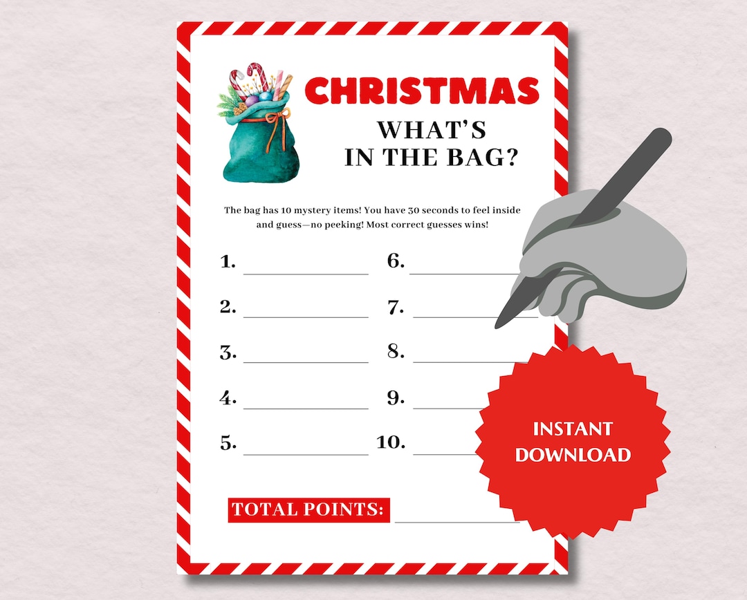 Christmas Whats in the Bag Game, Funny Holiday Party Game for Kids and ...