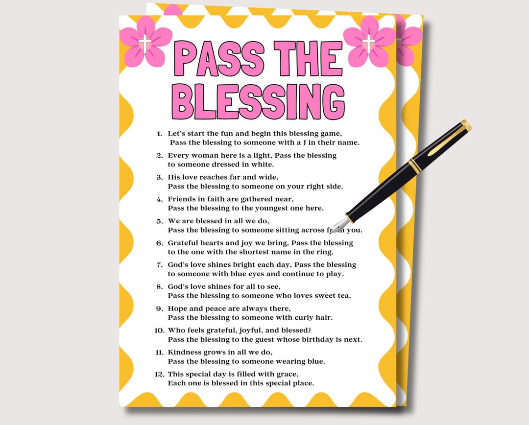 Pass the Blessing, Fun Womens Ministry Game, Ladies Church Game, Womens ...
