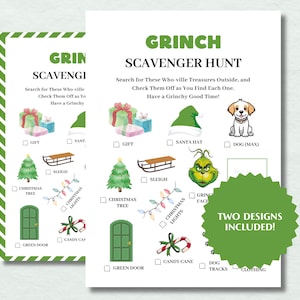 Grinch Scavenger Hunt, Funny Outdoor Scavenger Hunt Christmas Game ...