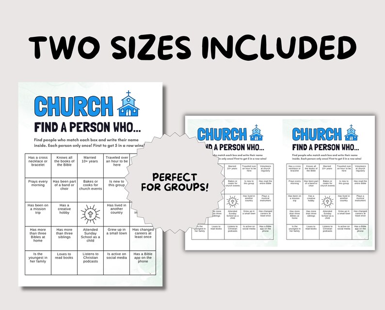 Find Someone Who Game for Church, Printable Church Games, Church ...