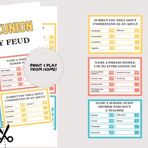 Class Reunion Friendly Feud Game, Class Reunion Games, High School ...