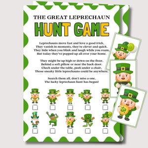 Leprechaun Scavenger Hunt Game, Fun St Patricks Day Game for Kids ...