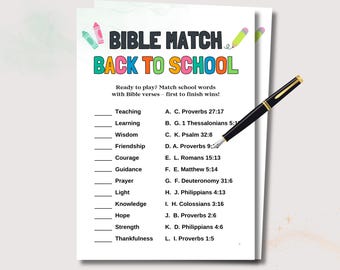 Back to School Bible Game, Christian Back to School Activities, Sunday ...