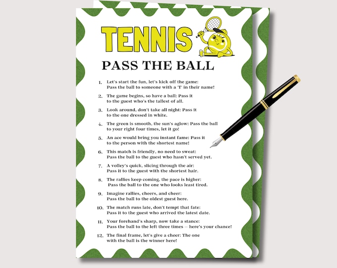 Tennis Pass the Ball Game, Fun Pass the Prize Game for Adults and Kids ...