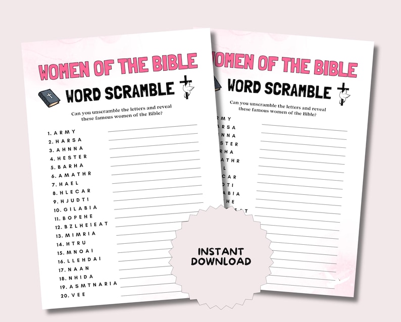 Women of the Bible Word Scramble Game, Women's Ministry Games ...