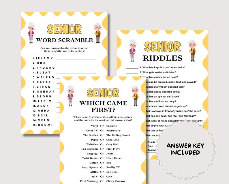 Senior Games Bundle, Games for Seniors Group Games for Senior Citizens ...