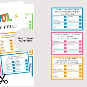 School Friendly Feud Game, Fun Printable School Classroom Activity for ...